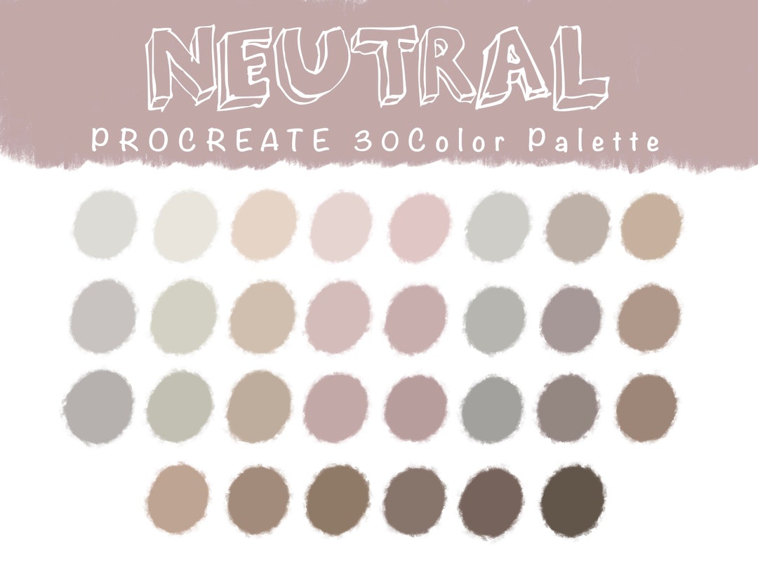 Neutral Color PROCREATE COLOR PALETTE Neutral Tone, Procreate Swatches ...