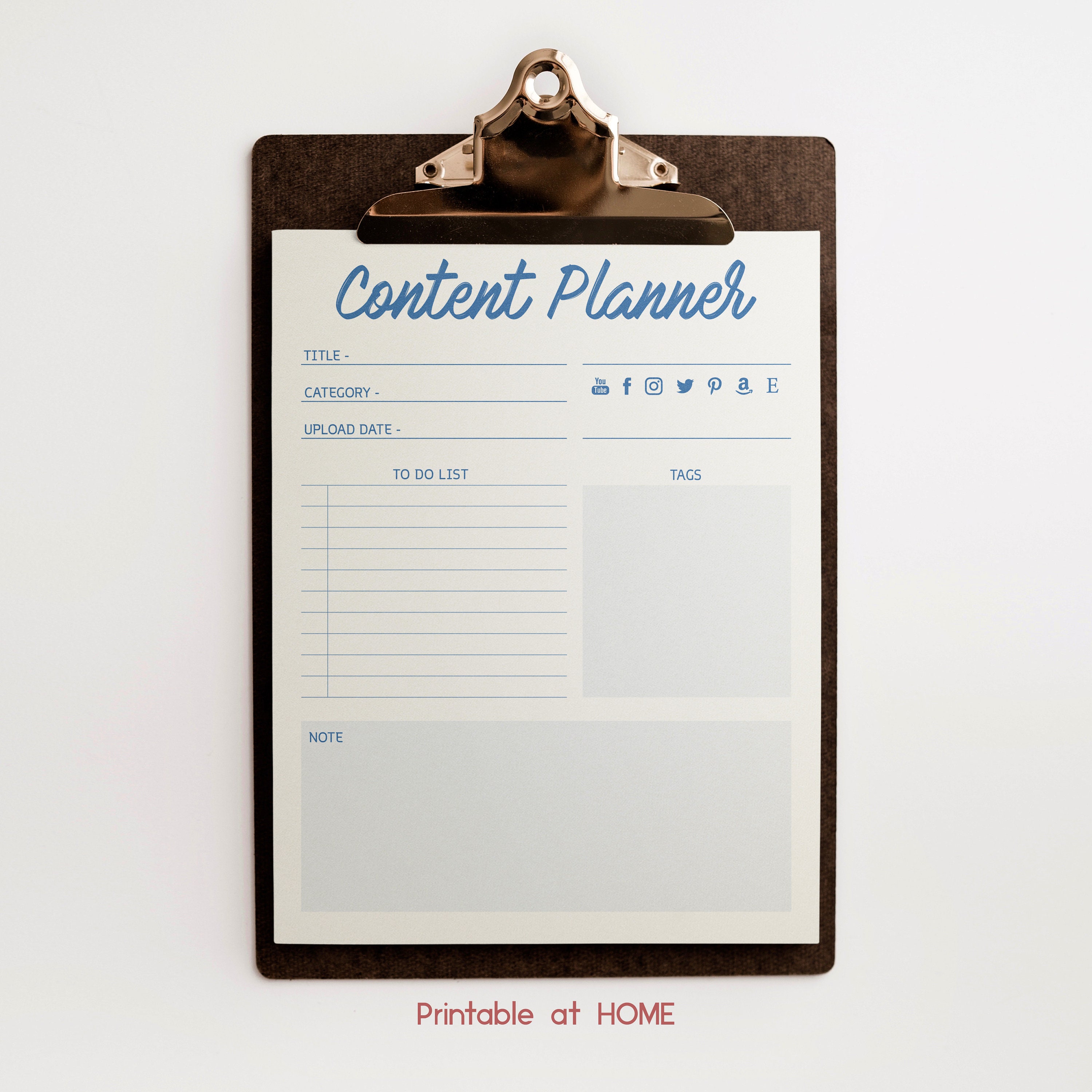 Content Planner Printable Minimalist Social Media Planner - Etsy