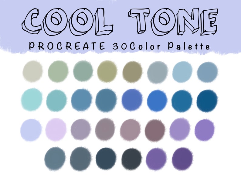 Cool Tone PROCREATE COLOR PALETTE Procreate Swatches for - Etsy