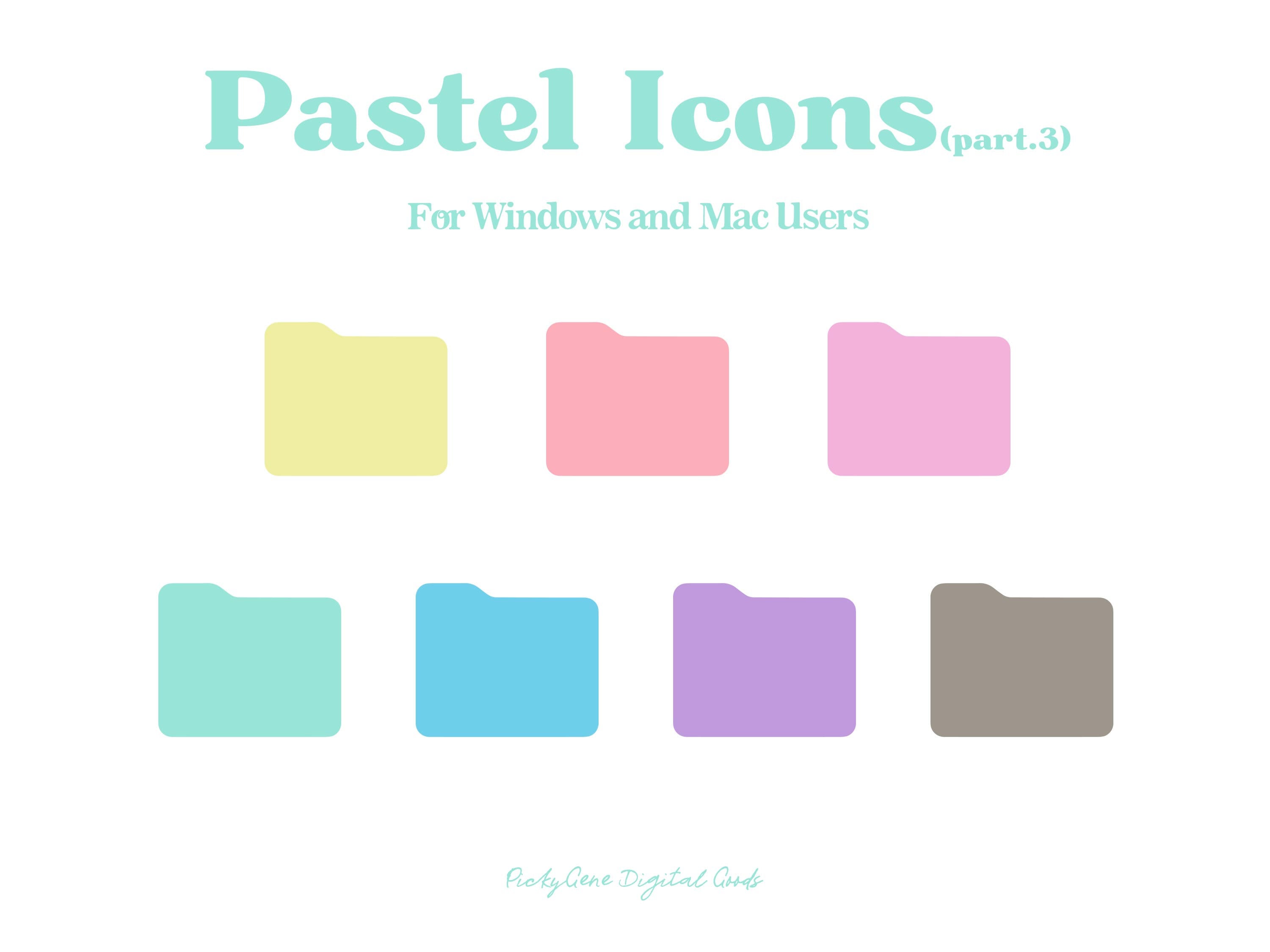 Round ICON _ Pastel Tone Desktop Icons, Folder Icons, Mac Icon, Windows ...