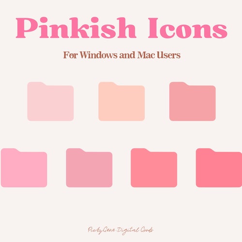50 Desktop Folder Icons Mac Windows Folders Icons Mac Pink | Etsy