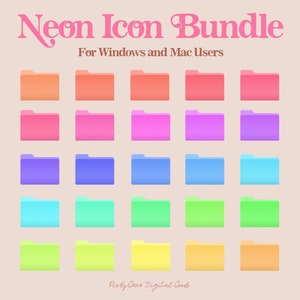 25 NEON DESKTOP ICON _icon Bundle, Desktop Icons, Folder Icons, Mac ...