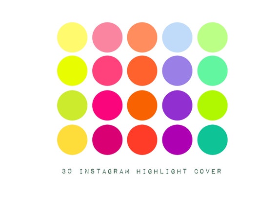 30 Neon Solid INSTAGRAM HIGHLIGHT COVER Neon Color | Etsy