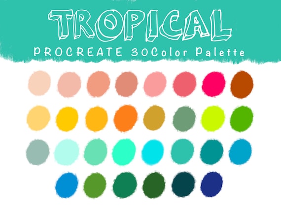Tropical Color PROCREATE COLOR PALETTE Tropical Palette | Etsy