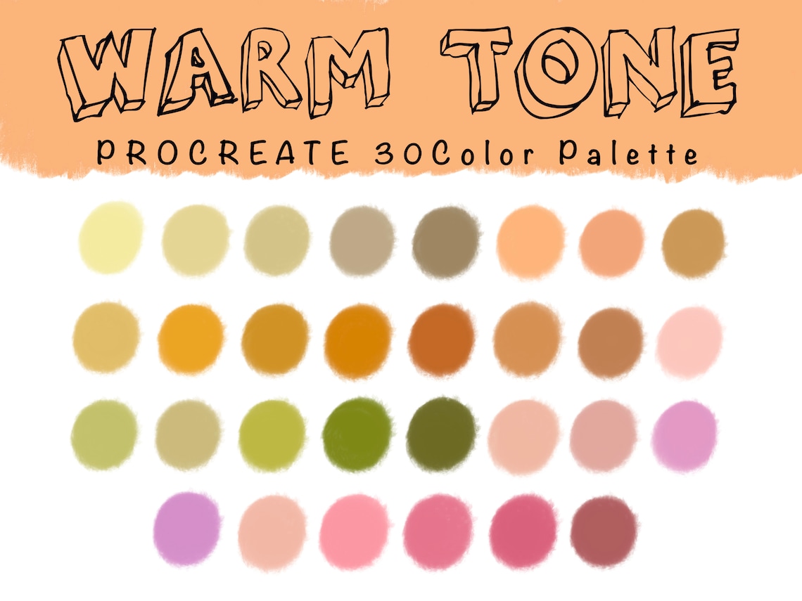 Warm Tone - PROCREATE COLOR PALETTE | Procreate Swatches, for Procreate ...
