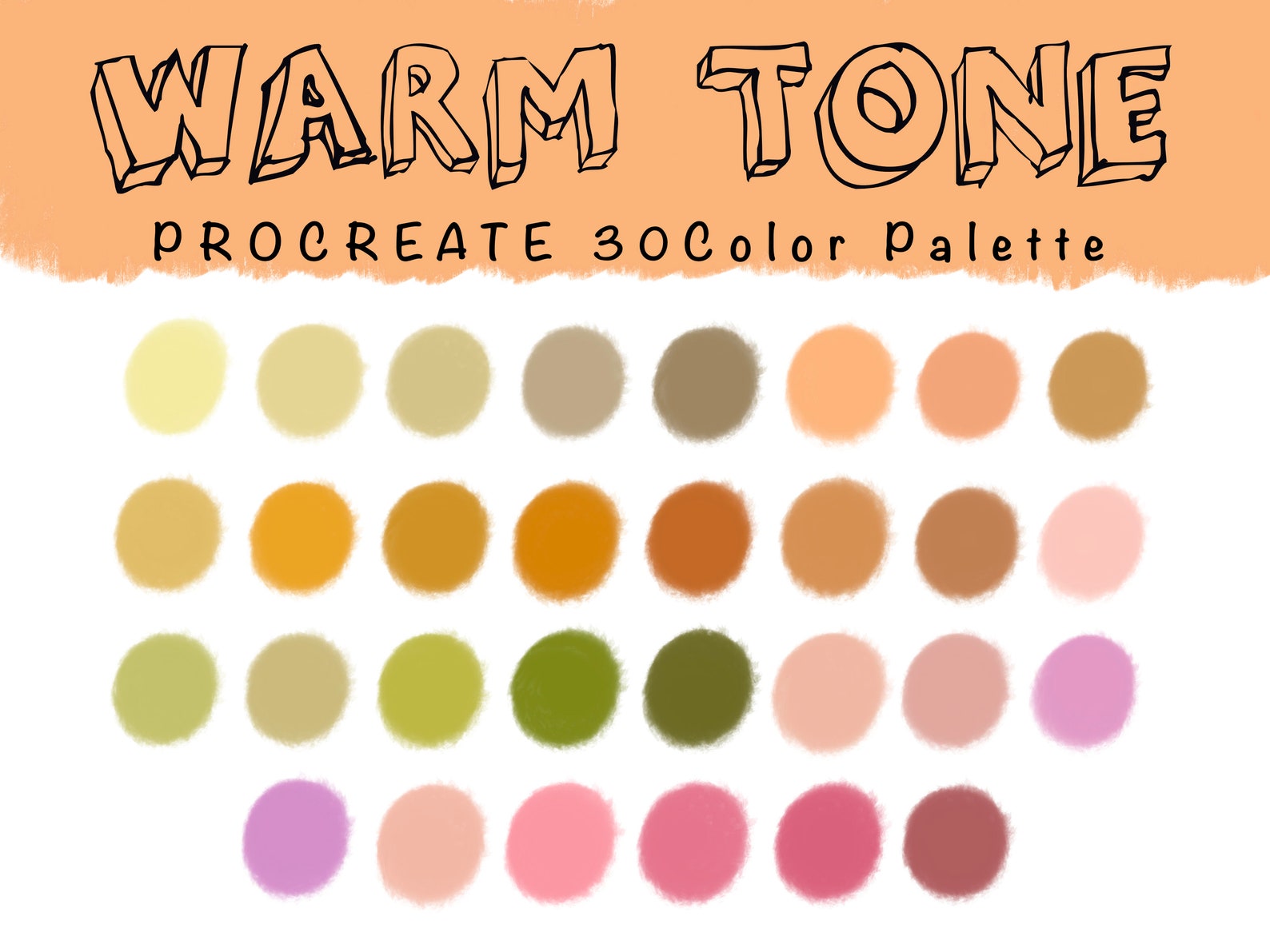Warm Tone - PROCREATE COLOR PALETTE | Procreate Swatches, for Procreate ...