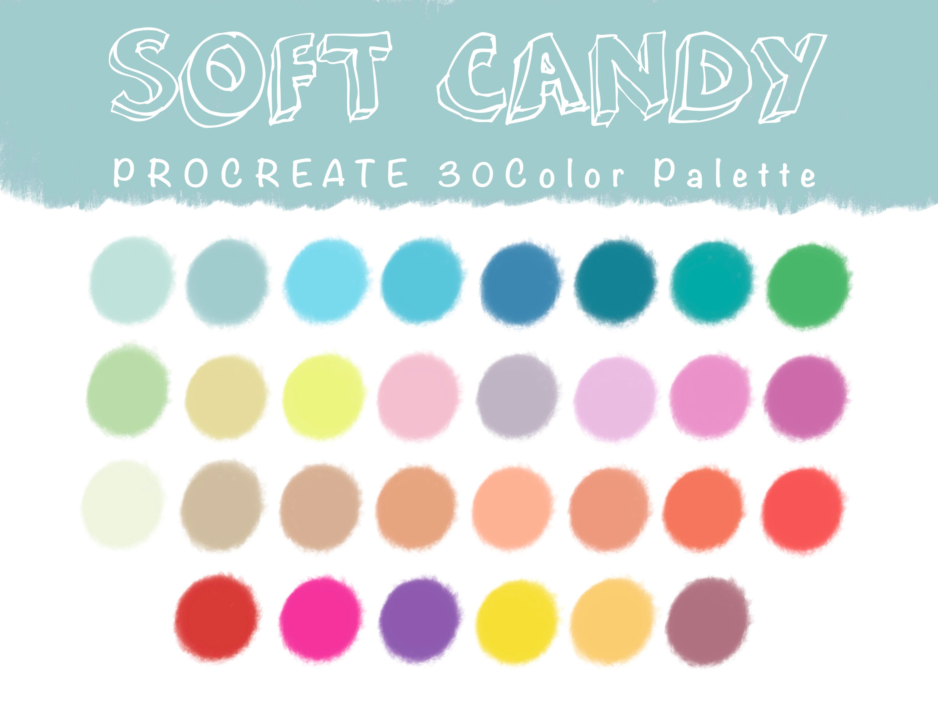 Soft Candy Color PALETTE DE COULEURS PROCREATE Échantillons de ...