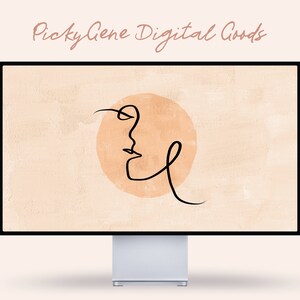 Woman Face One Line Art Desktop Wallpaper, Laptop Wallpaper, Abstract ...