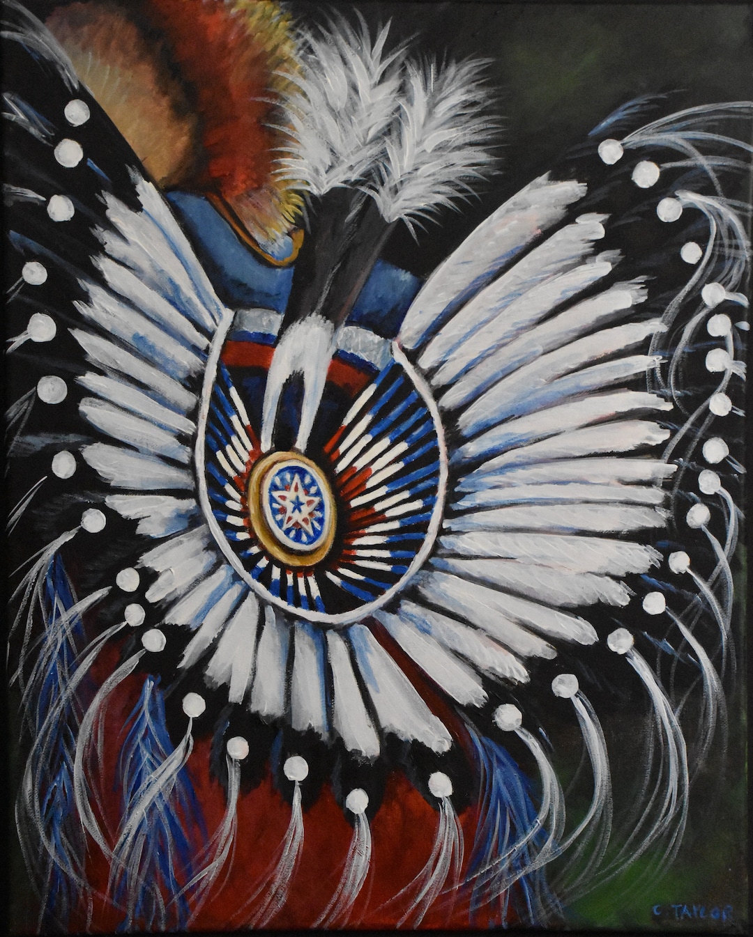 Acrylic Painting on Stretched Cotton Canvas Native American Dancer - Etsy