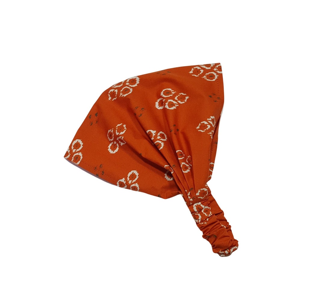 Kismet Ikat in Rust Expandable Headband With Elastic Back, 100% Cotton ...