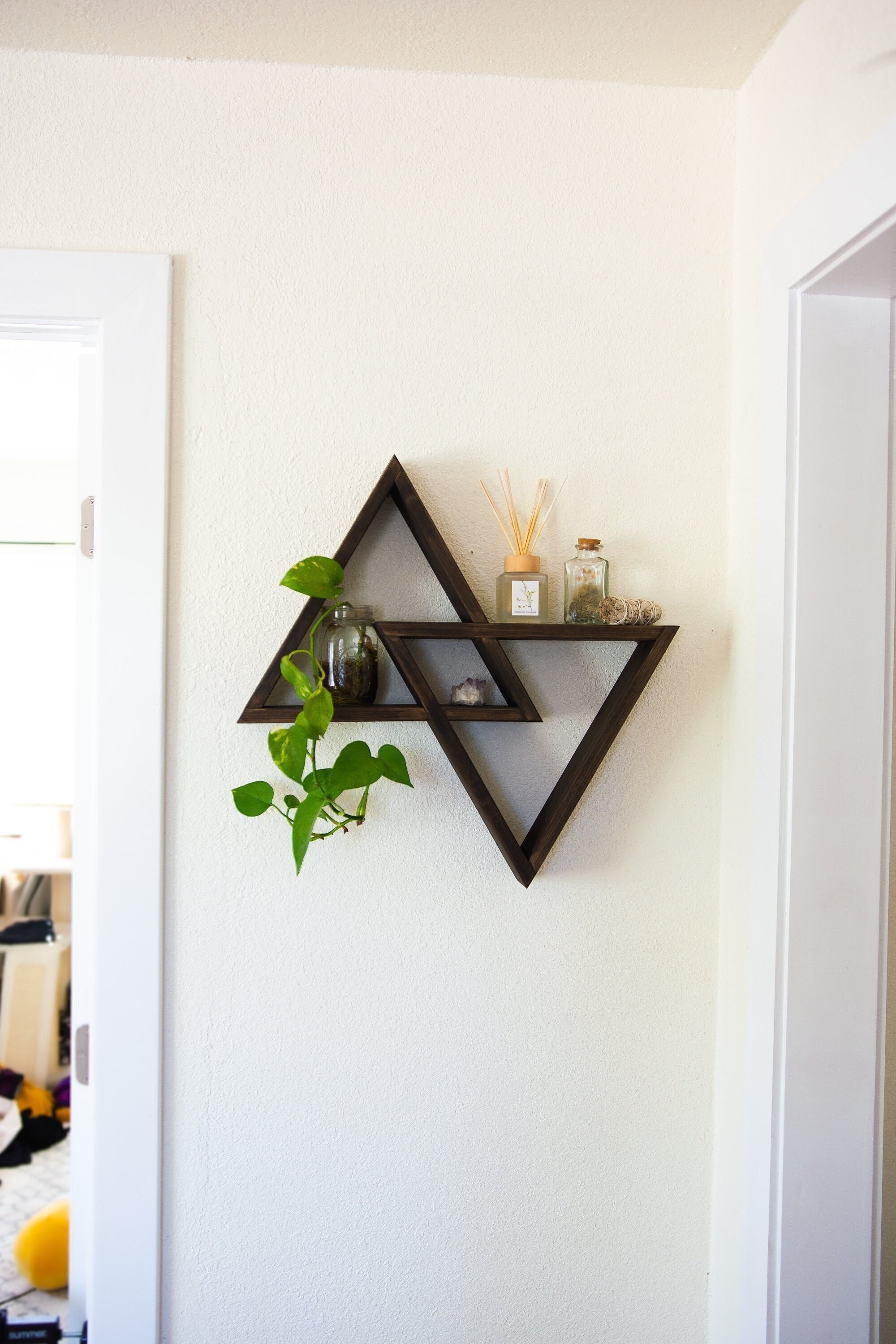 Triangle Shelf / Floating Shelf / Plant Shelf / Wood Shelf / - Etsy