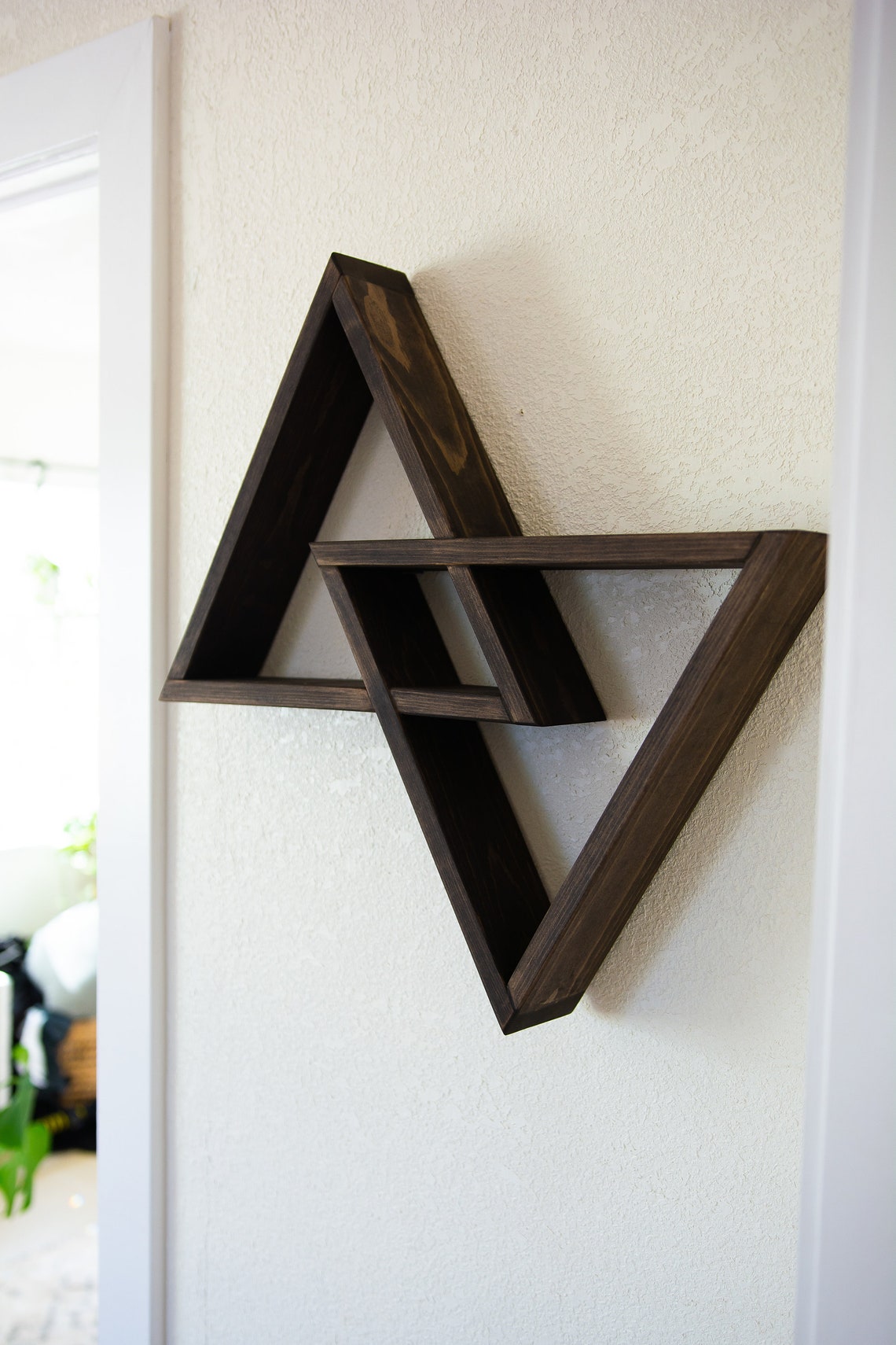 Triangle Shelf / Floating Shelf / Plant Shelf / Wood Shelf / Geometric ...
