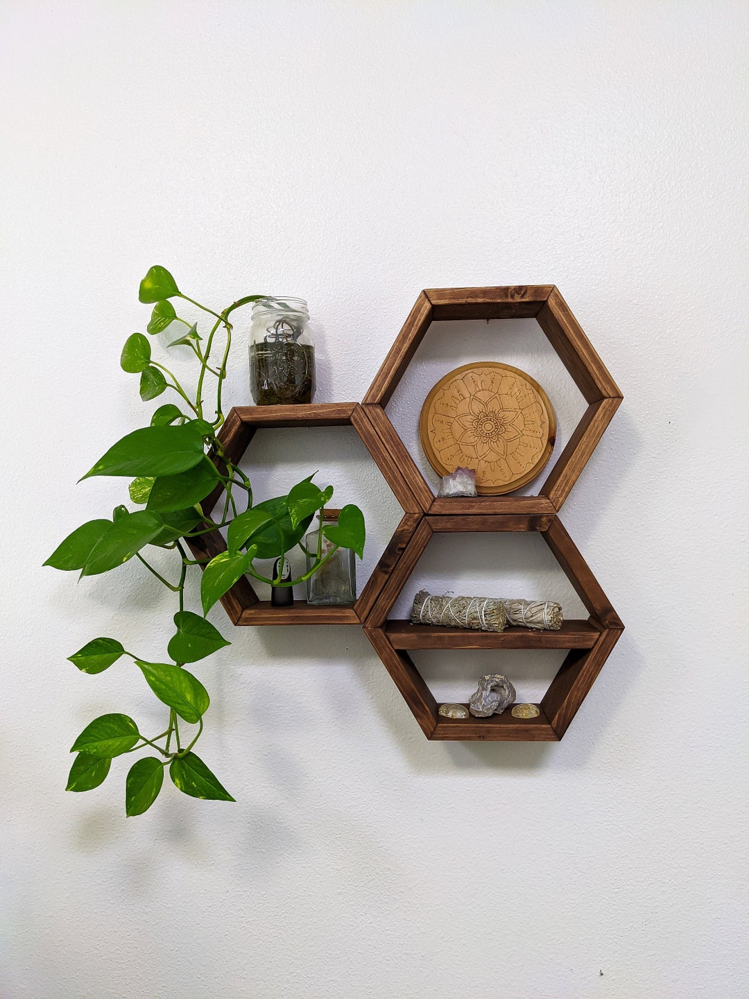 Set of 3 MEDIUM Hexagons Shelves / Honeycomb Shelves / Geometric ...