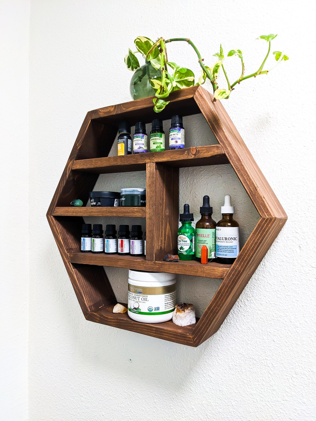 Hexagon Essential Oil Shelf / Altar Shelf / Plant Shelf / Wood Shelf ...