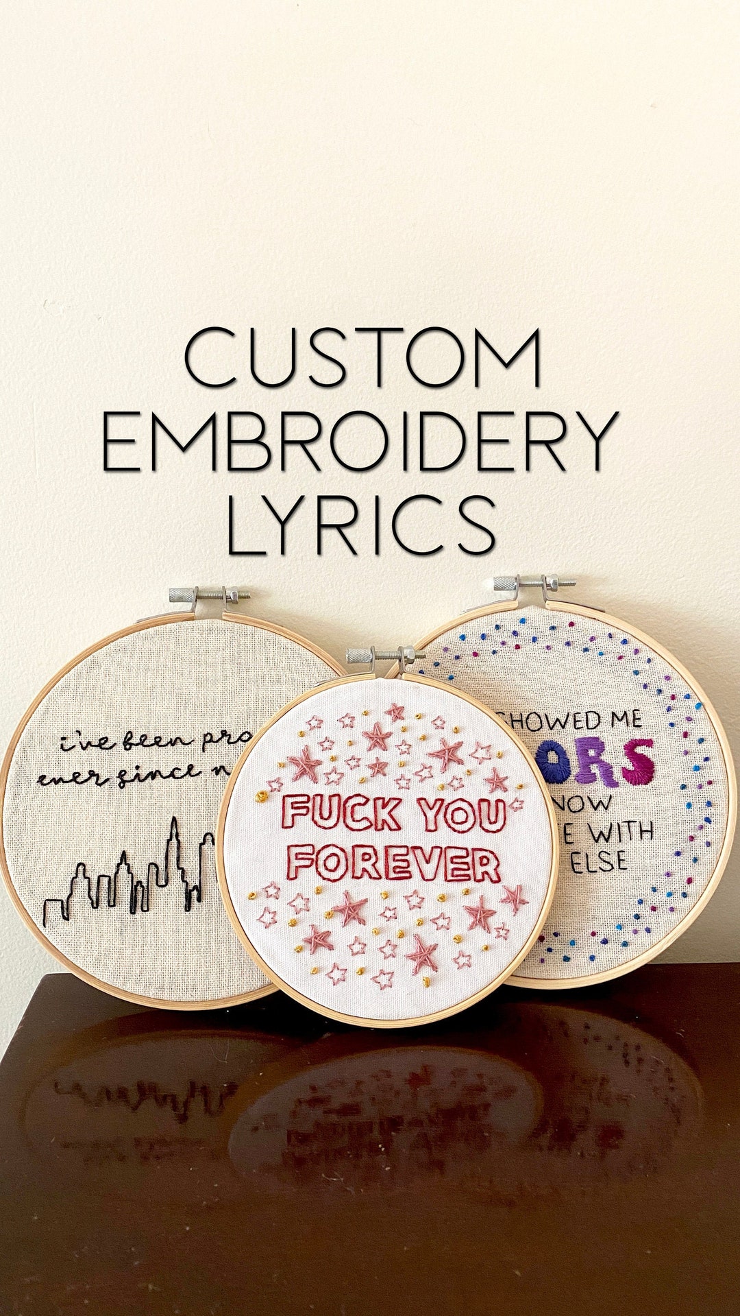 Custom Embroidery Lyrics - Etsy