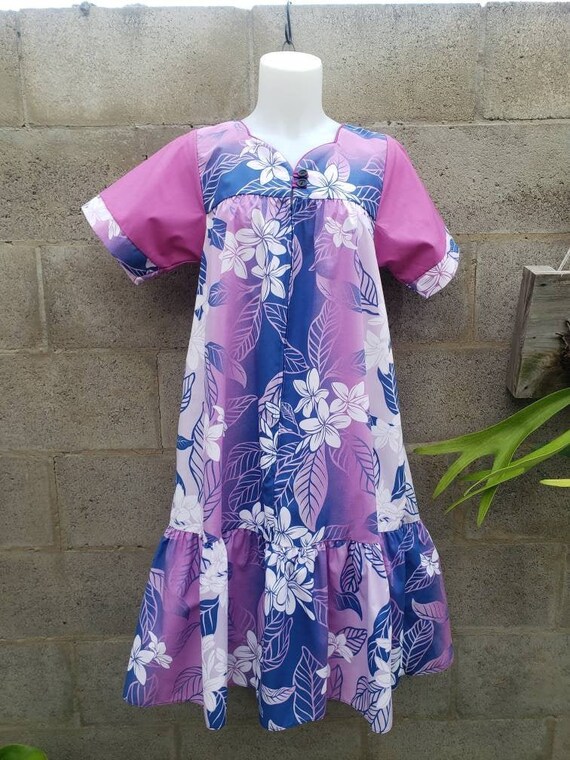 Plumeria Hawaiian casual short muumuu - Gem