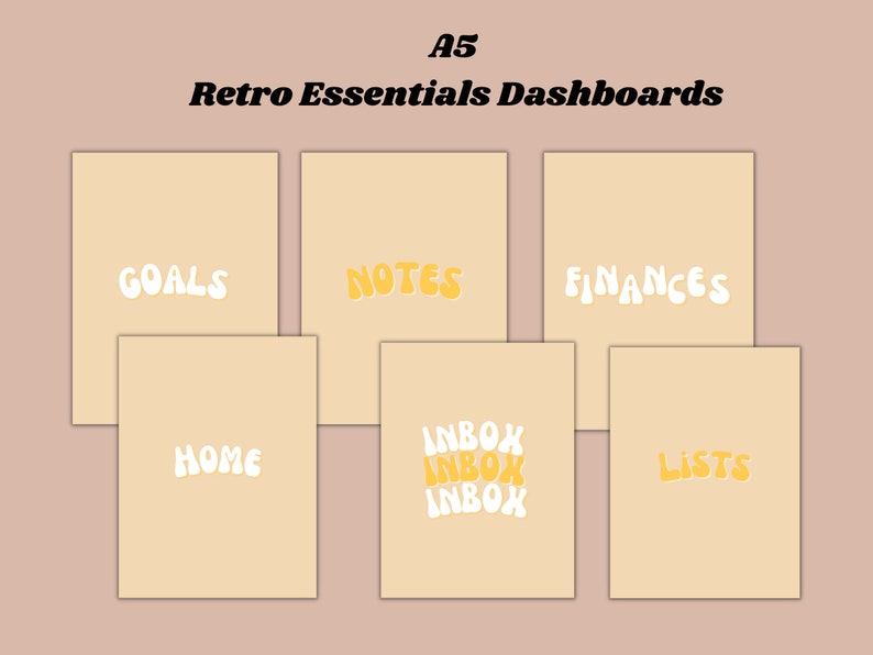 A5 Printable Essentials Retro Dashboards Inbox Goals - Etsy