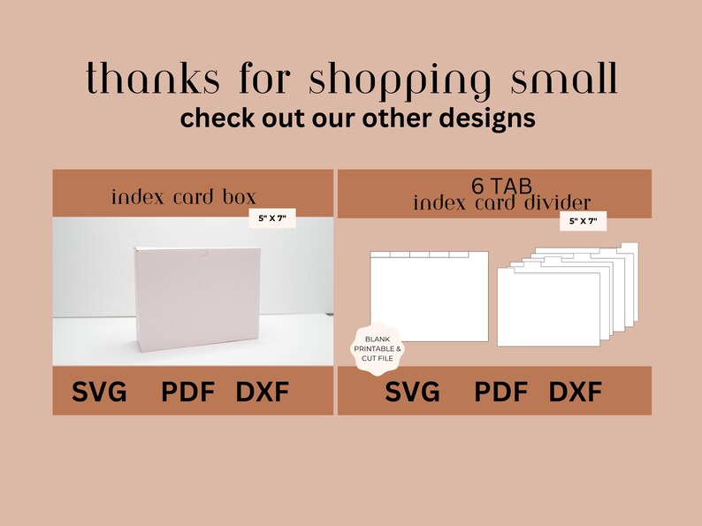 3 X 5 Index Card File Folder Template, Index Card SVG, Recipe Card ...