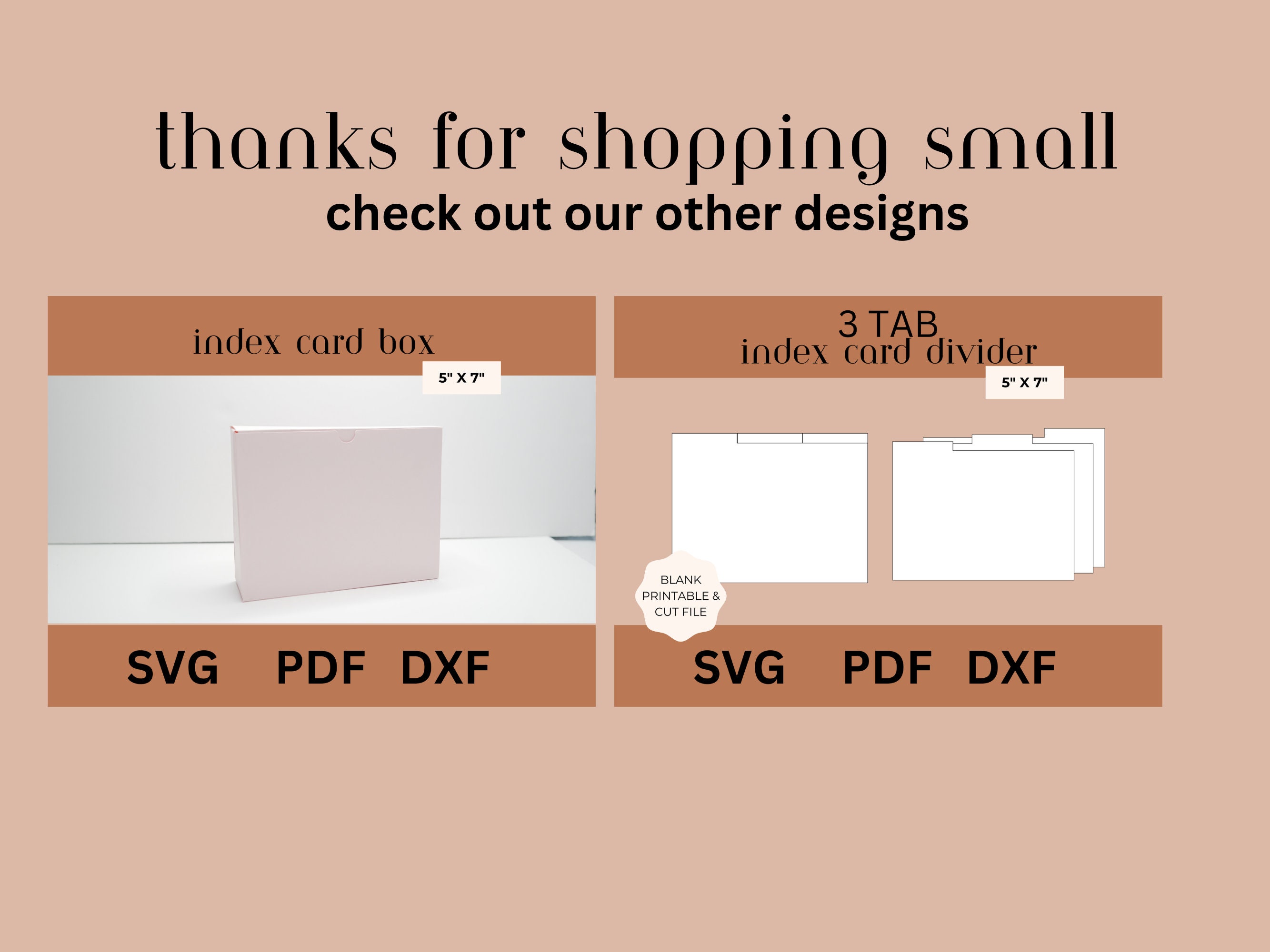 5x7 Index Card Divider Template, Index Card SVG, Recipe Card ...