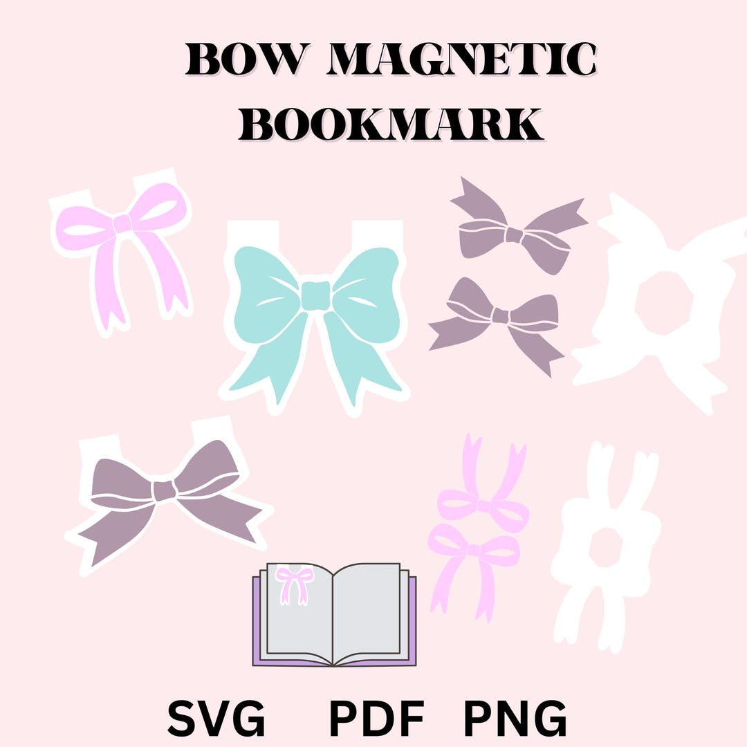 Bow Magnetic Bookmark SVG, Cutting Template, SVG - Etsy