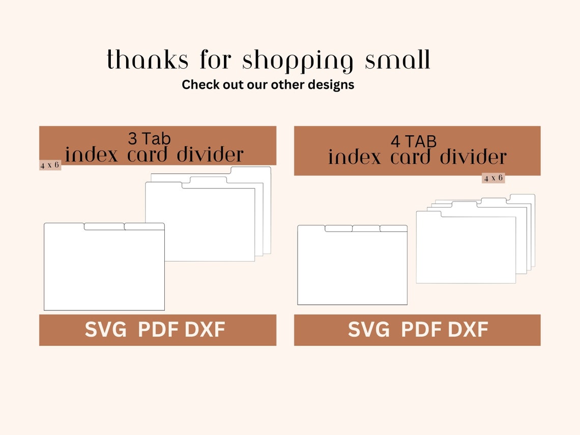 4 X 6 Index Card Divider Template, Index Card Tab SVG, Recipe Card ...