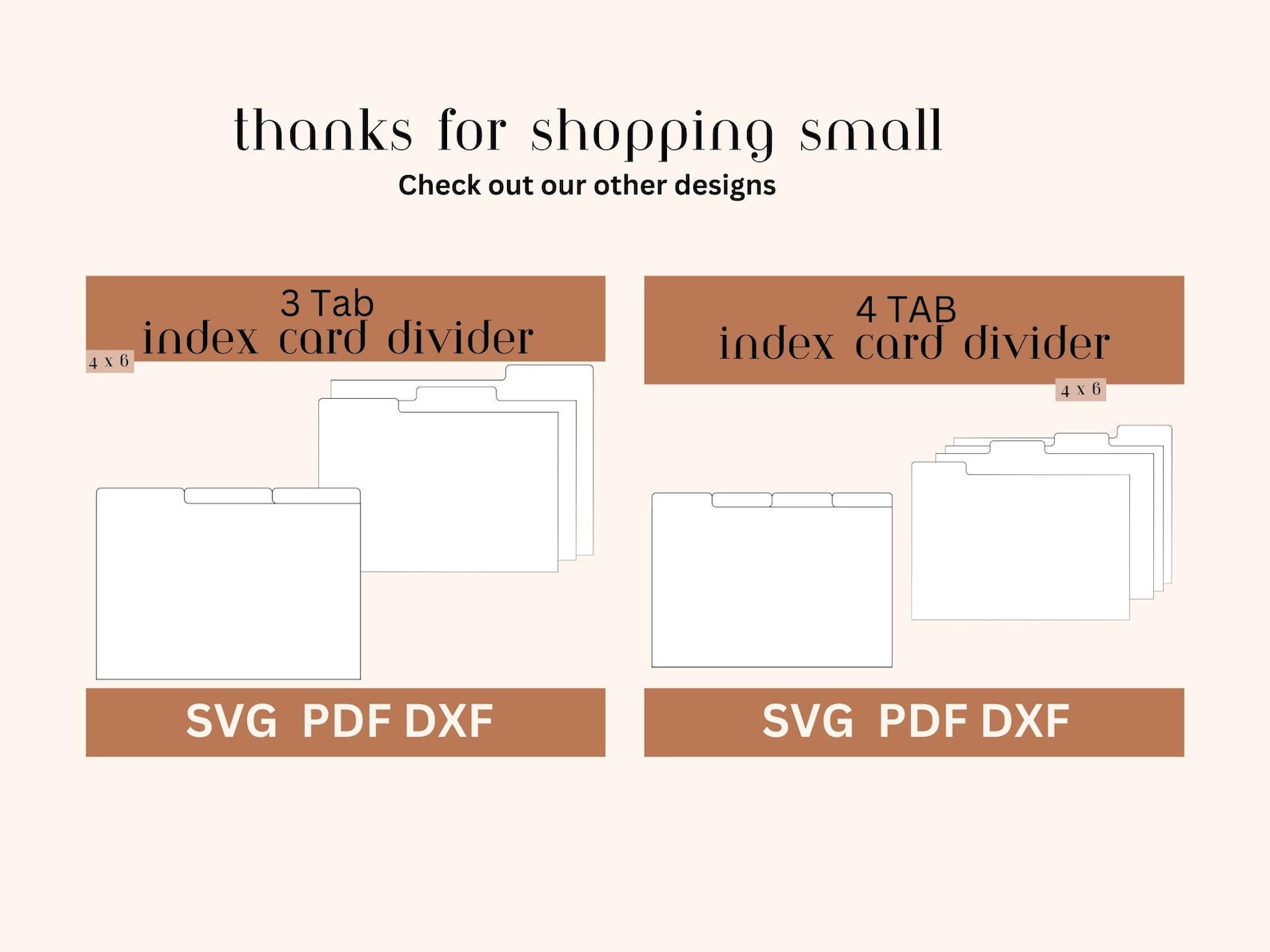 4 X 6 Index Card Divider Template, Index Card Tab SVG, Recipe Card ...