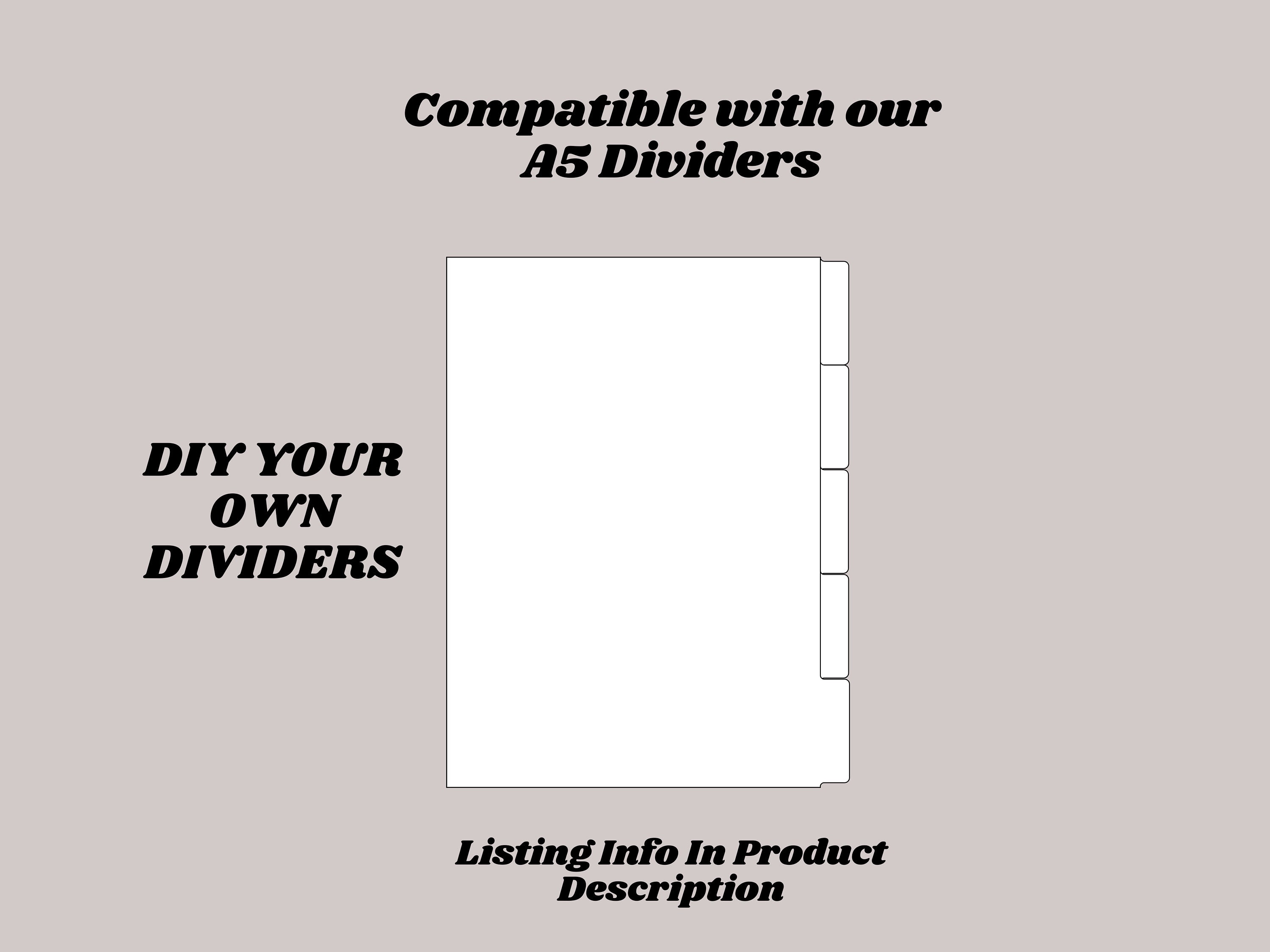 A5 Printable Tabs 5 Side Tabs/ Tab Template A5/ Svg Cut File Planner ...