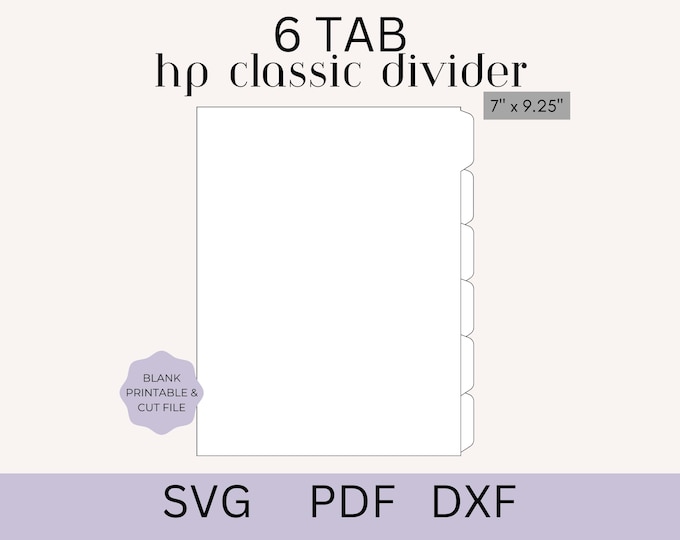 Happy Planner Printable Divider, 6 Side Tab Dividers for Disc Bound ...