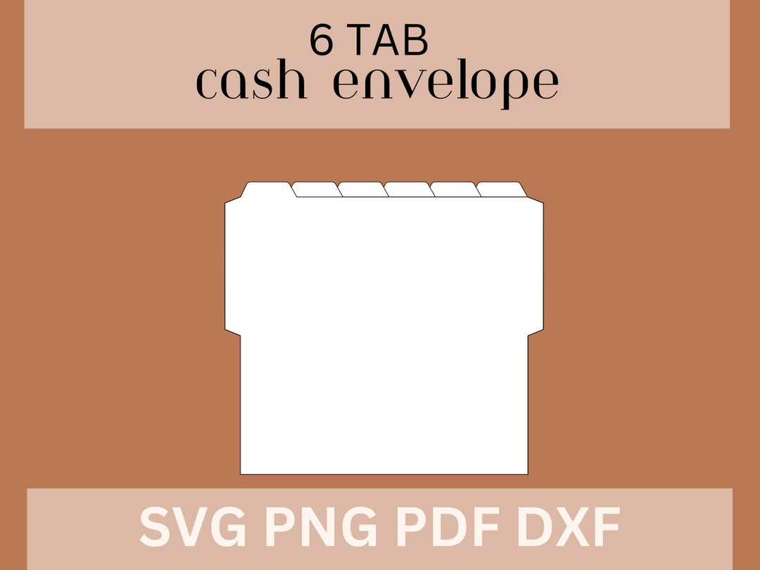 6 Tab Cash Envelope Template Svg, Pdf, Cash Dividers, Cash Envelope ...