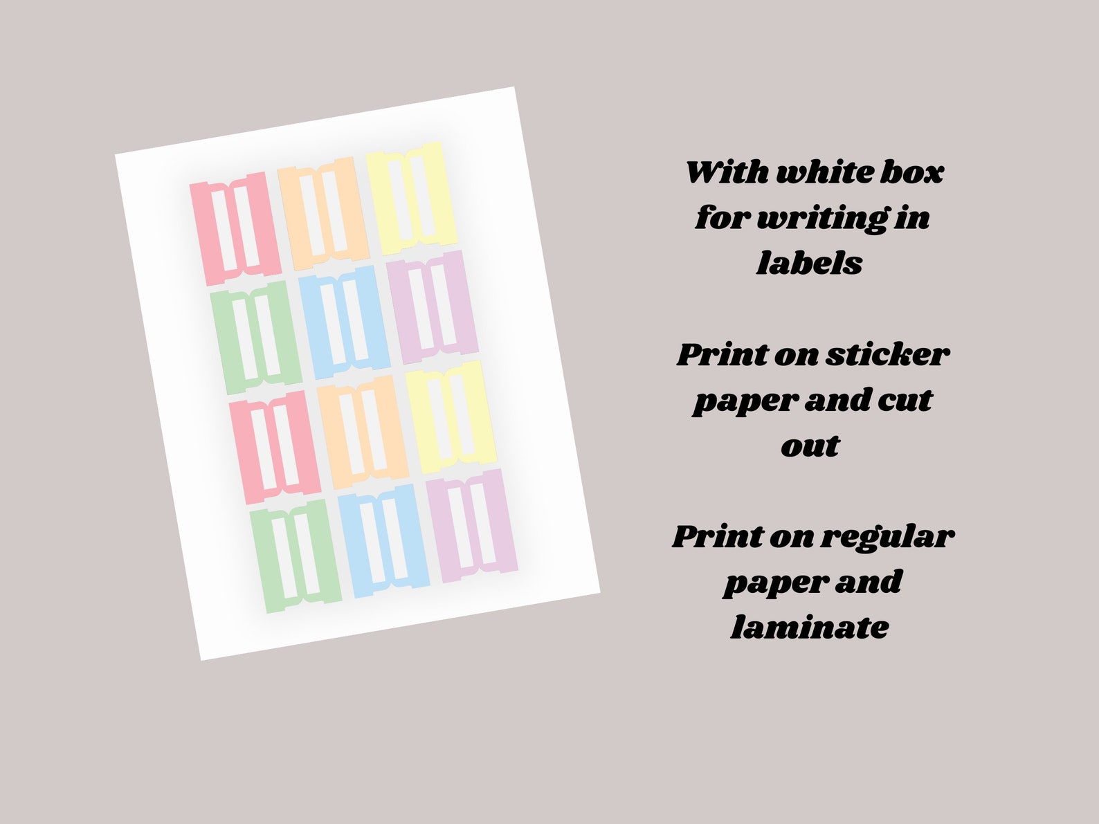 Printable Tabs 5 Side Tabs/ Tab Template US Letter/ Svg Cut File ...