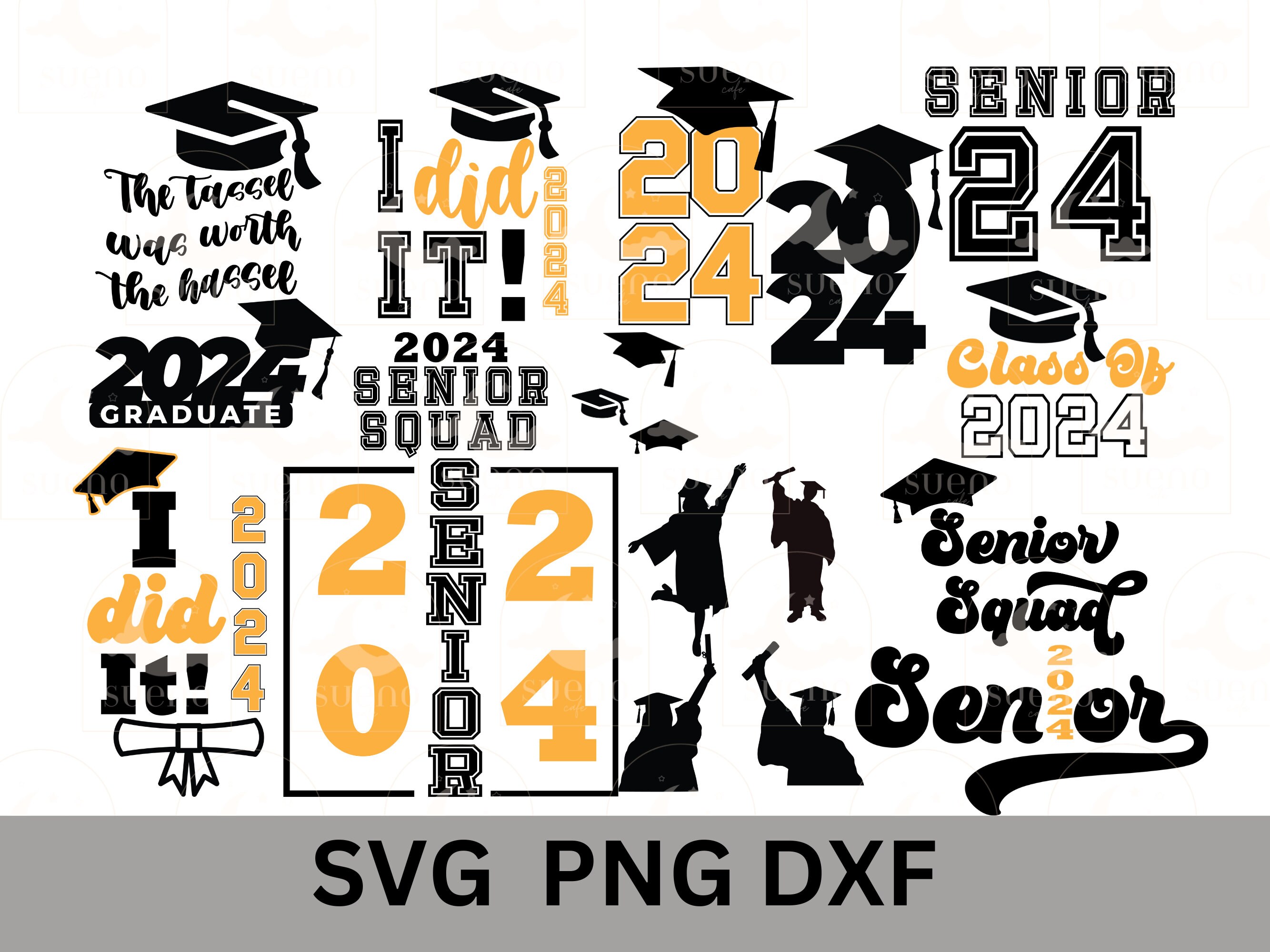 Class of 2024 SVG Bundle Graduation Cap, Senior Year, Cricut Cut File ...
