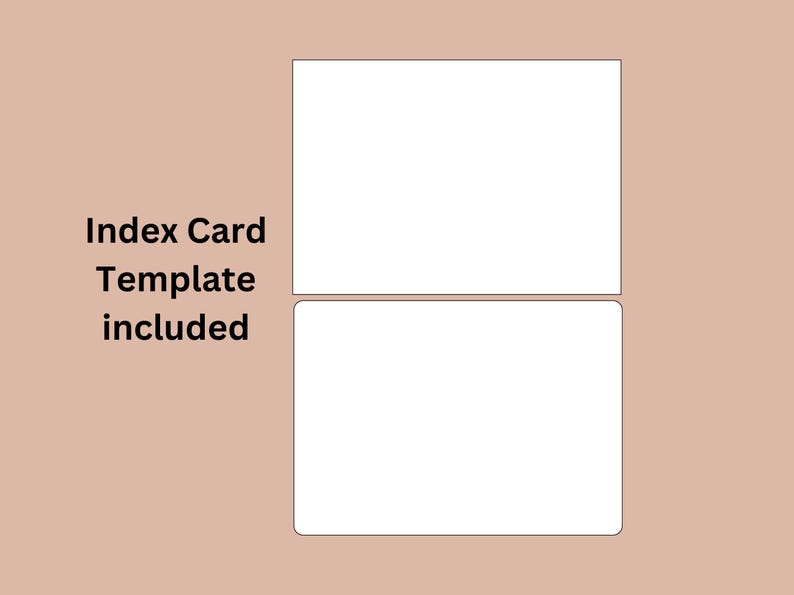 3 X 5 Index Card File Folder Template, Index Card SVG, Recipe Card ...