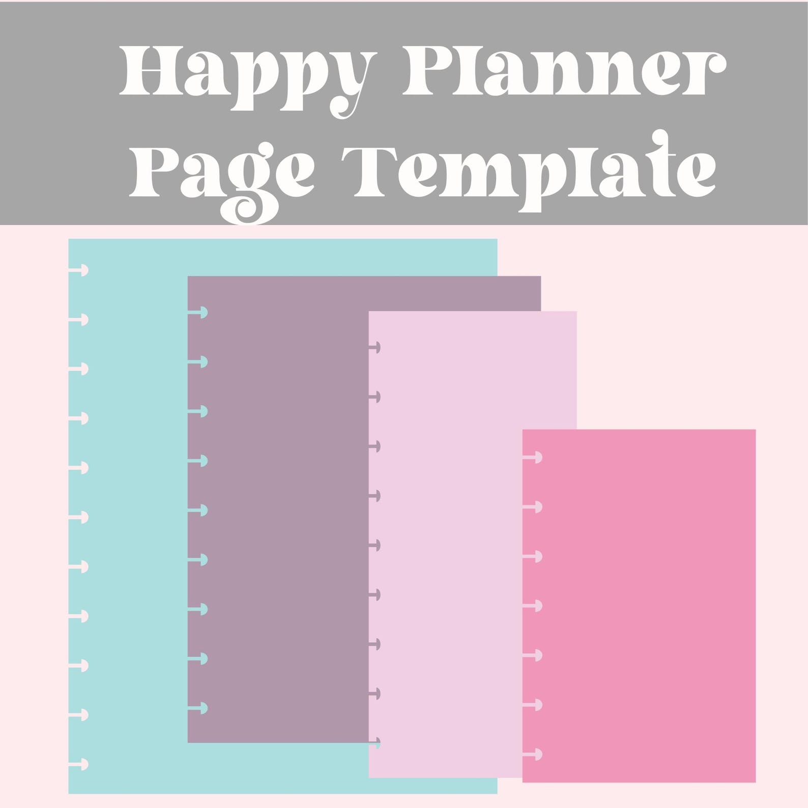 Happy Planner Disc Bound Insert Page Template, 4 Sizes, Disc Bound ...