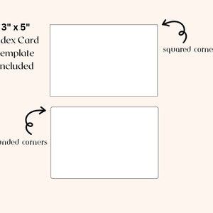 3 X 5 Index Card Divider Template, Index Card Tab SVG, Recipe Card ...