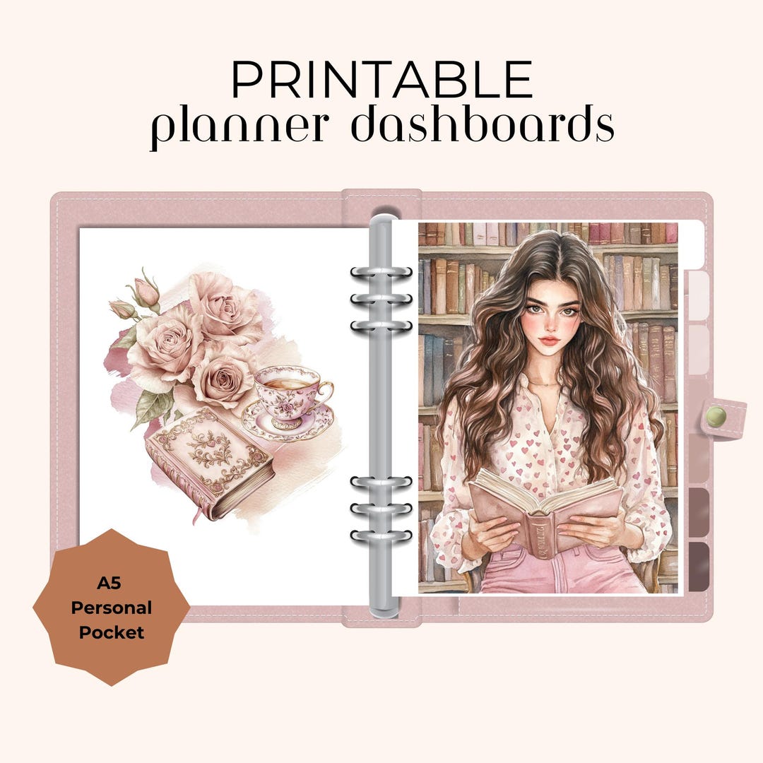 February Valentine Printable Dashboard, A5 Planner Printable,personal ...