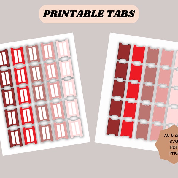 A5 Tab Template - Etsy