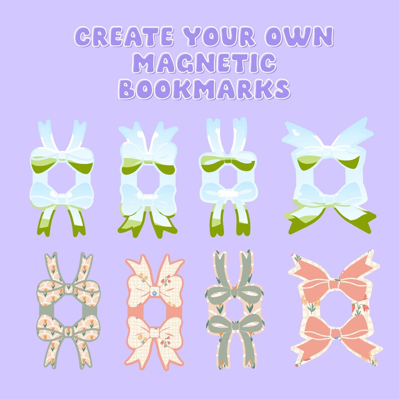 Bow Magnetic Bookmark Canva Template, Bookmark SVG, Bookmark Template ...