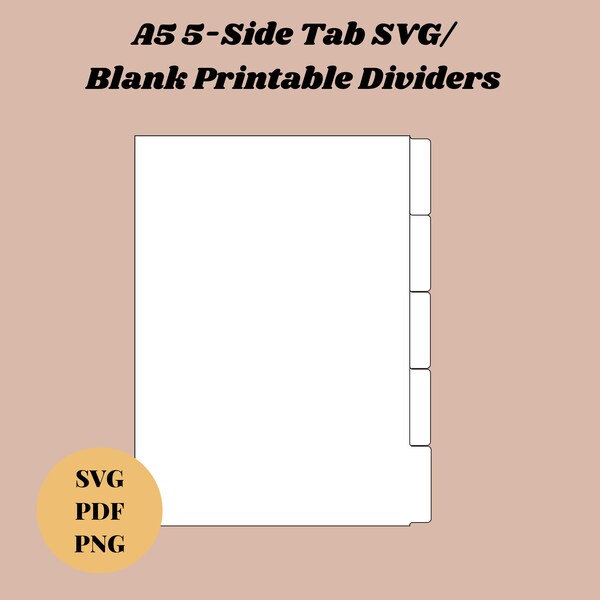 A5 Planner Divider Template - Etsy