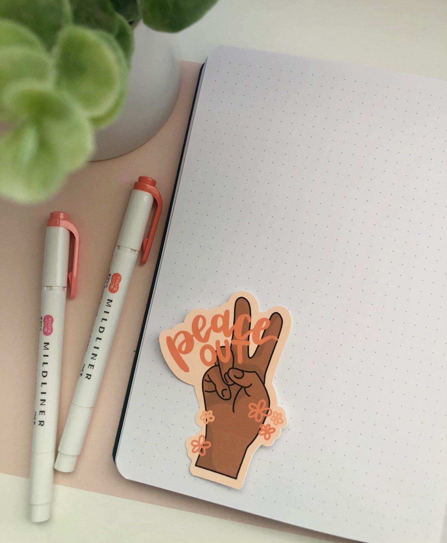 Peace Out Peace Sign Matte Sticker | Etsy