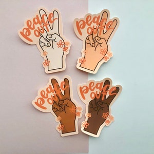 Peace Out Peace Sign Matte Sticker | Etsy