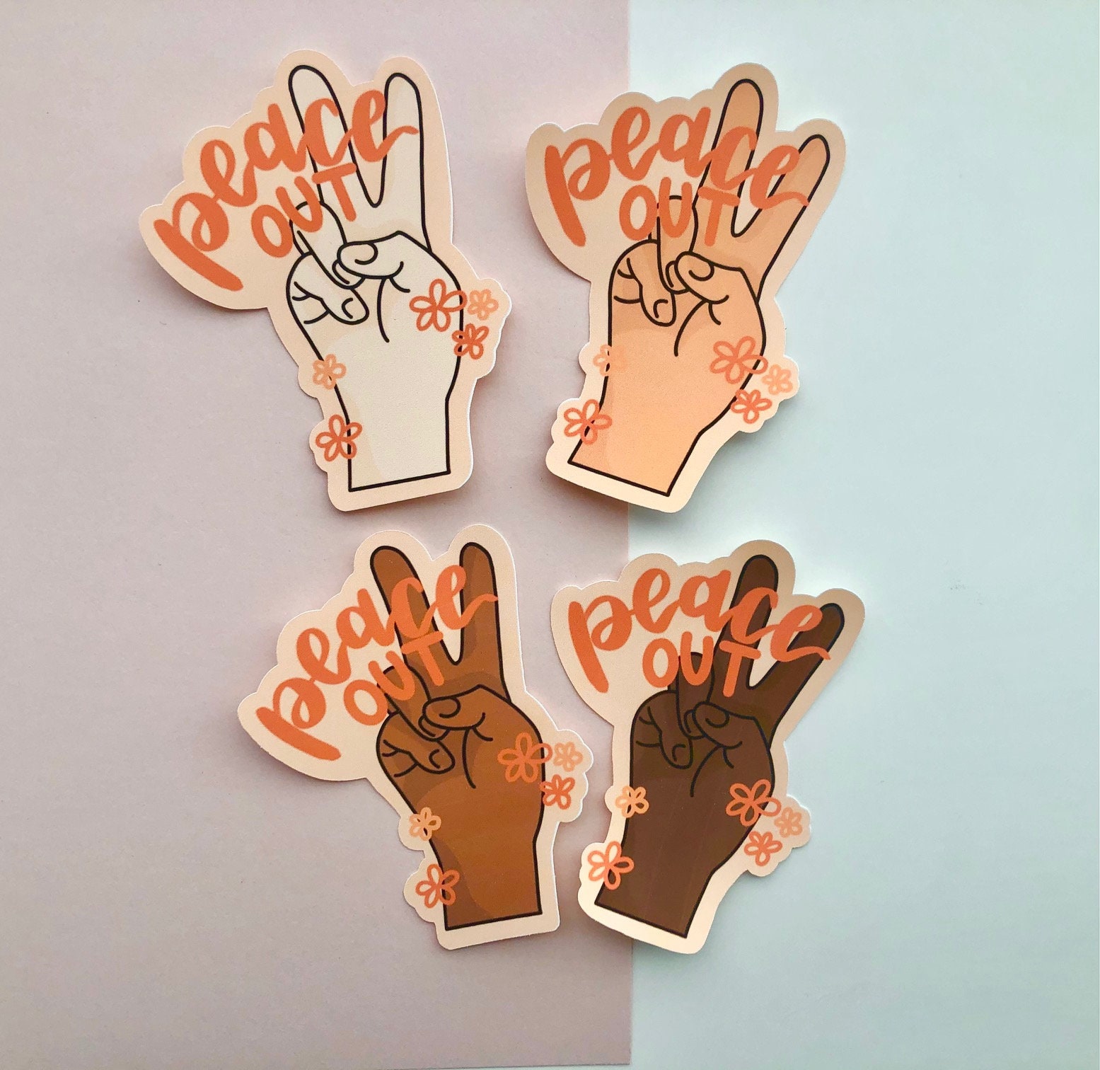 Peace Out Peace Sign Matte Sticker | Etsy