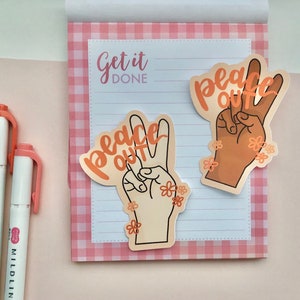 Peace Out Peace Sign Matte Sticker | Etsy