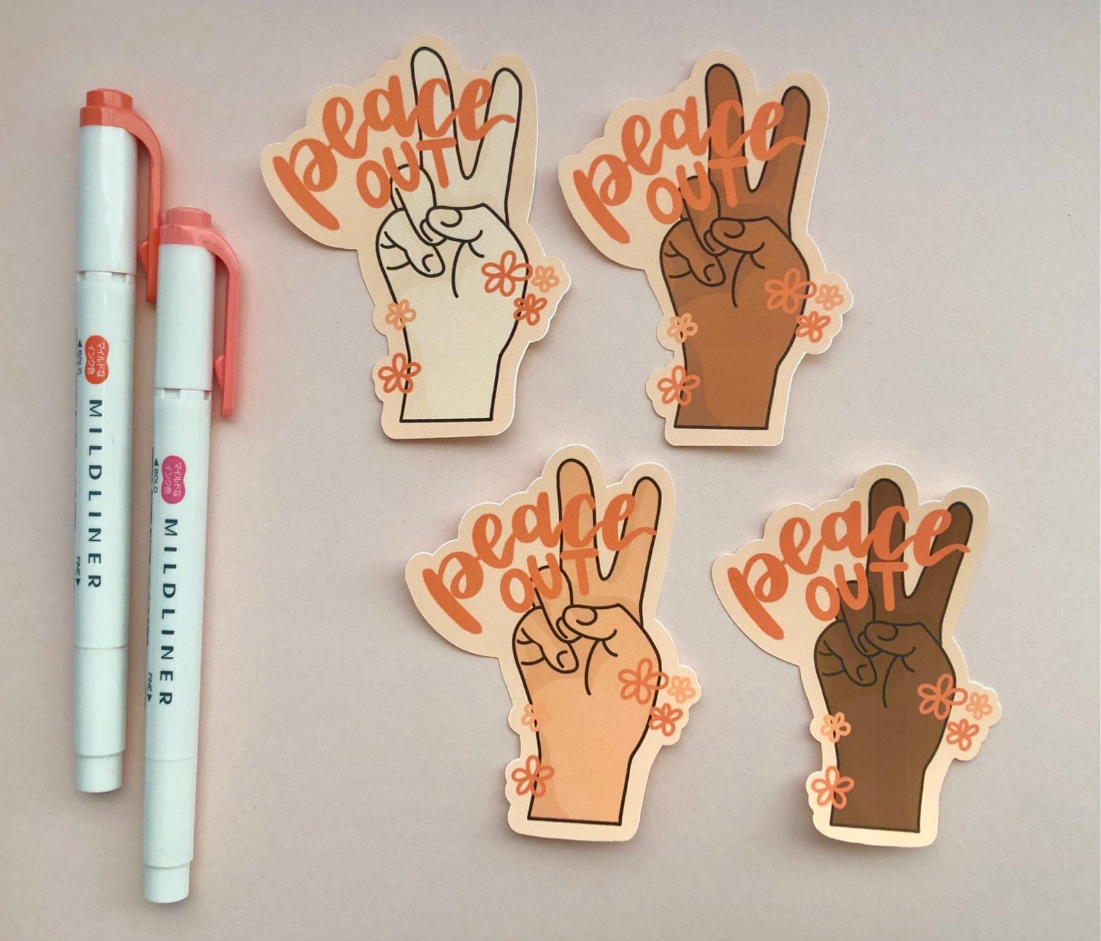 Peace Out Peace Sign Matte Sticker | Etsy