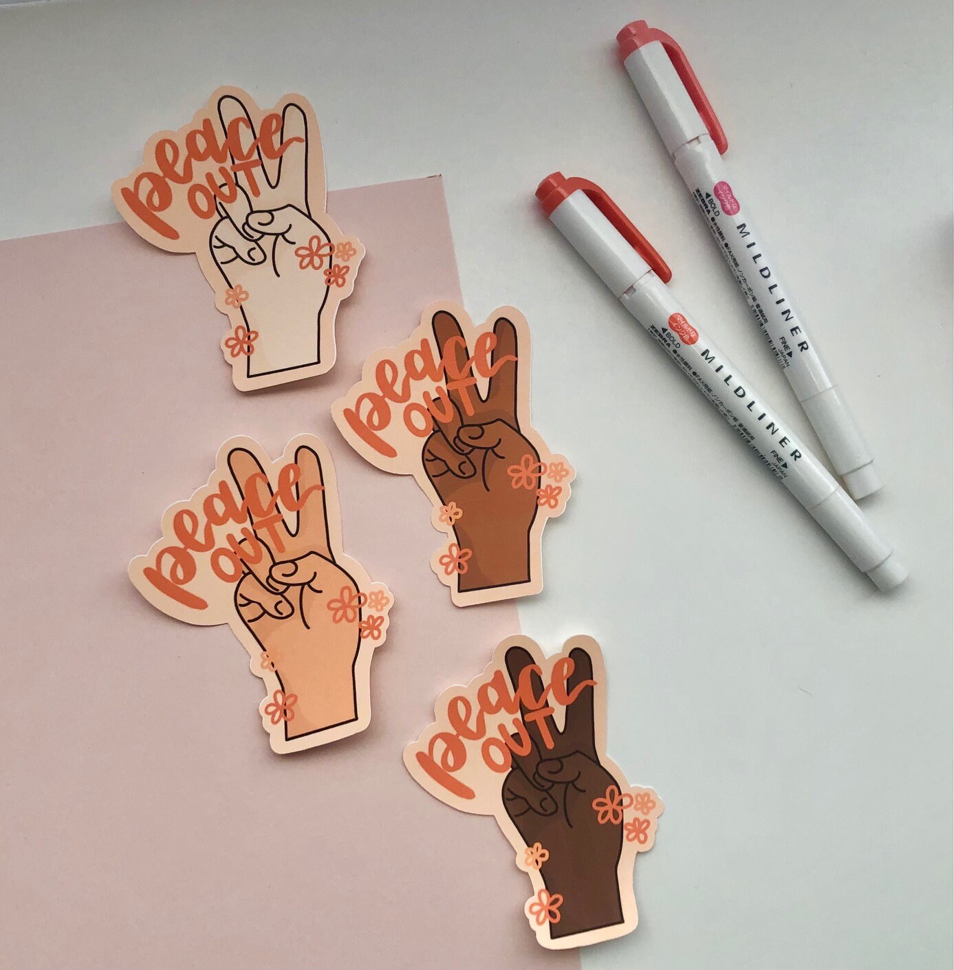 Peace Out Peace Sign Matte Sticker | Etsy