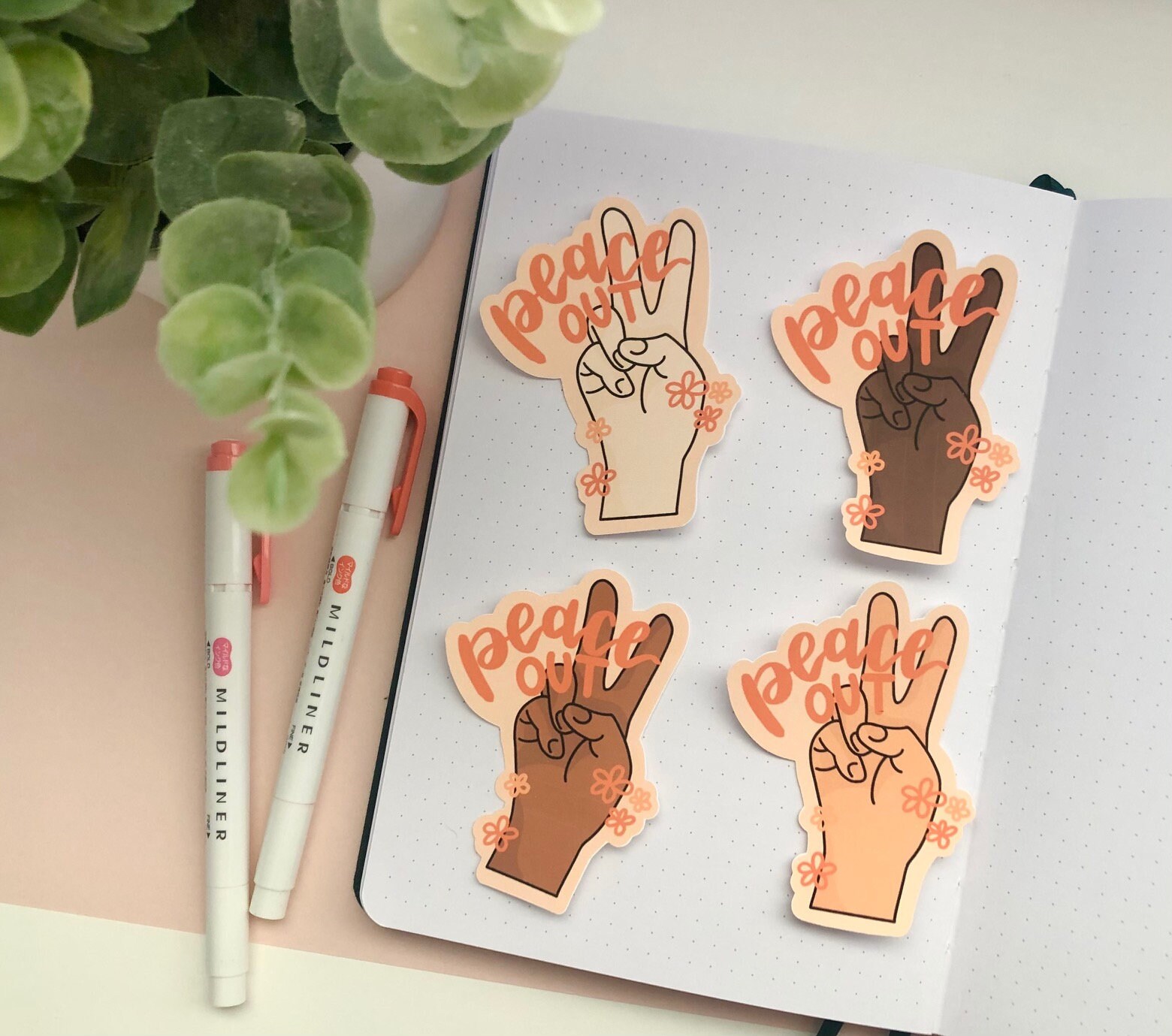 Peace Out Peace Sign Matte Sticker | Etsy