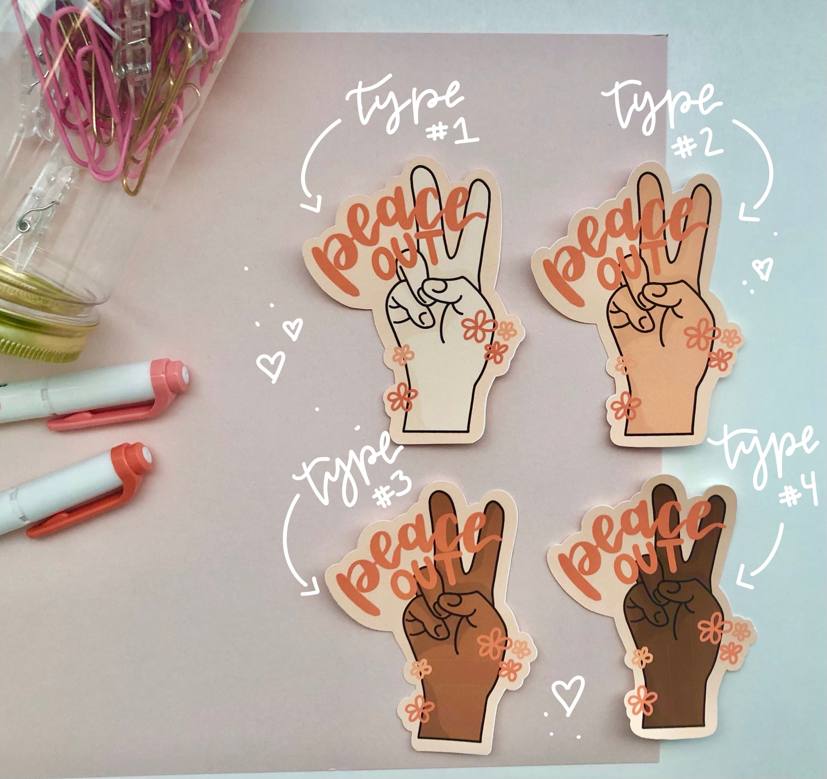 Peace Out Peace Sign Matte Sticker | Etsy