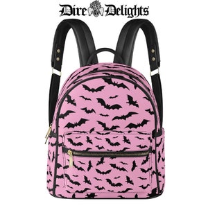 Pastel Goth Swarm of Bats Backpack PU Leather, Bats Vampire Gothic Punk ...