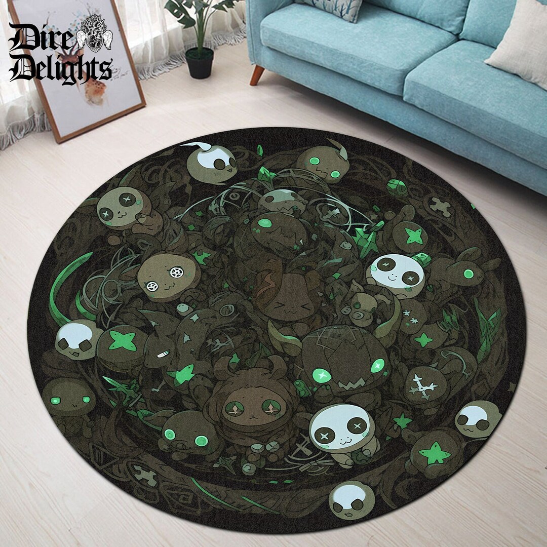 Creepy Bears Rug,spooky Kawaii Plushies Goth Round Rug, Harajuku ...