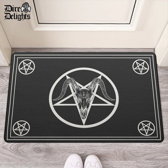 Baphomet Door Mat Gothic Satan Doormat Lucifer Rug | Etsy