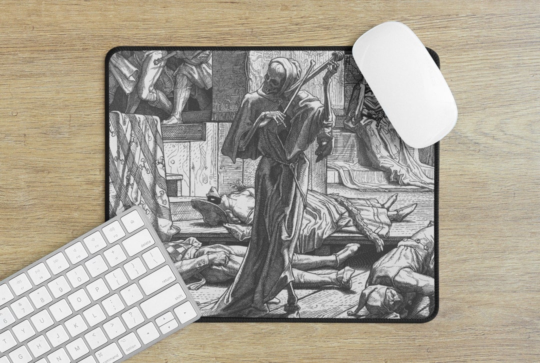 Vintage Gothic Art Mouse Pad, Death Singing at Violin Gaming Mouse Pad ...